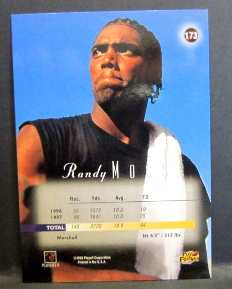 Randy Moss RC 1998 Playoff Prestige ROOKIE Card#173!Vikings WR RC GOAT ...