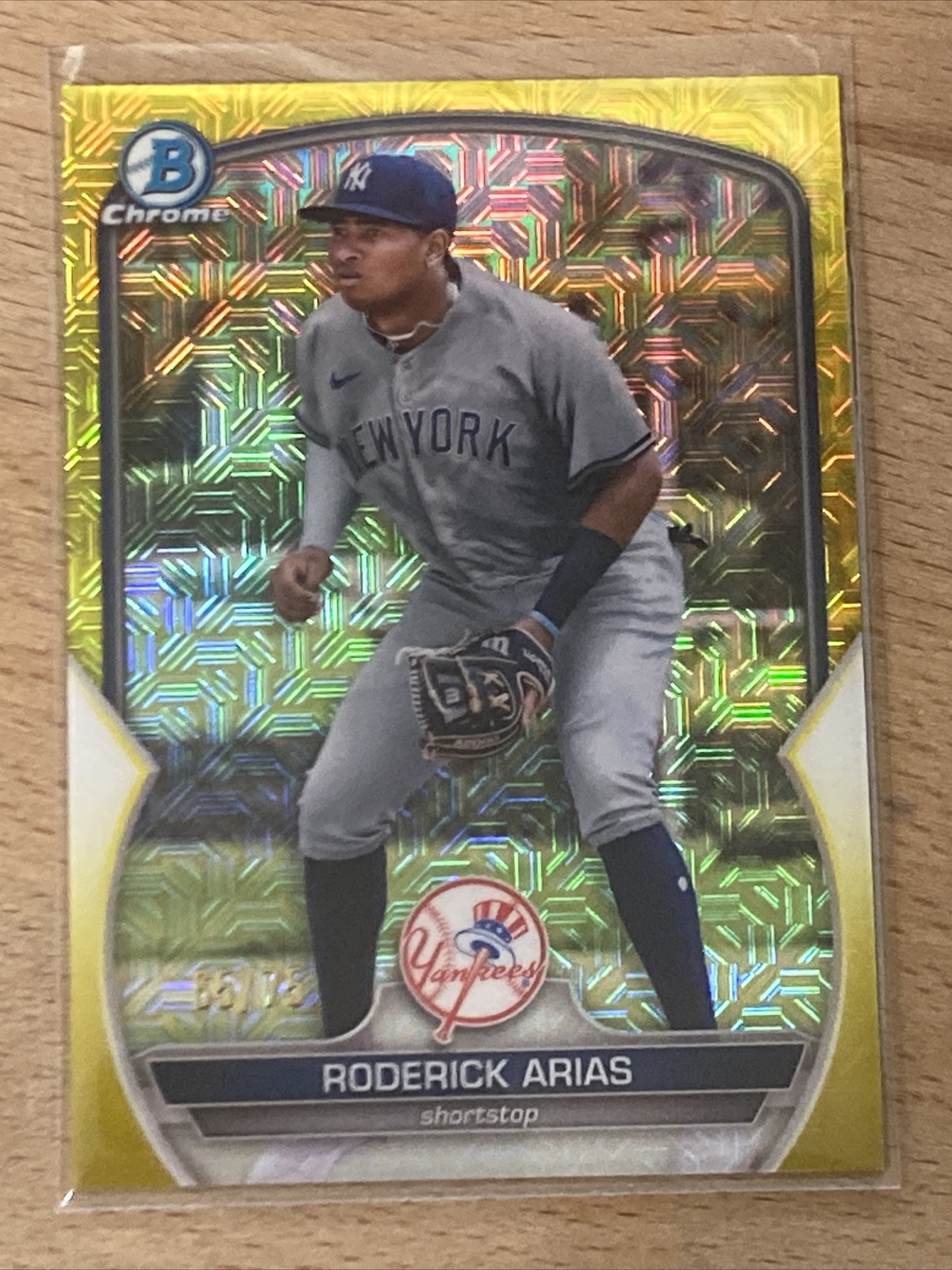 2023 Bowman Chrome Mega Roderick Arias Yellow Mojo /75 Yankees #BCP-135 ...