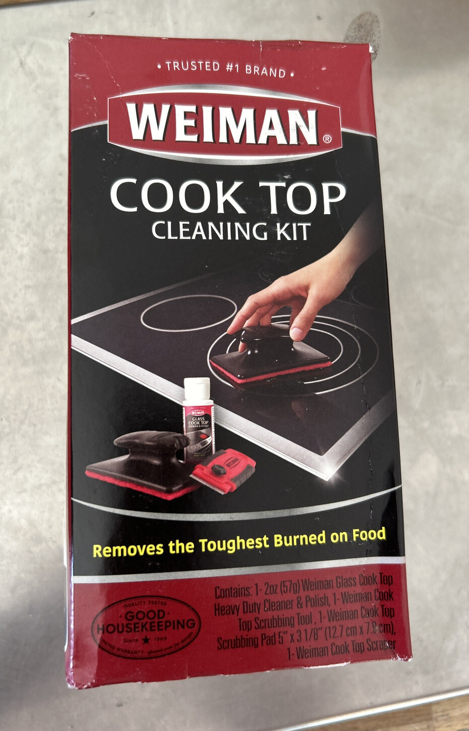 Weiman Ceramic/Glass Cooktop Cleaner Surface Polish Kit W/ Scrubbing ...