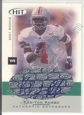 kenyon rambo rc rookie draft auto autograph buckeyes ohio state college ...