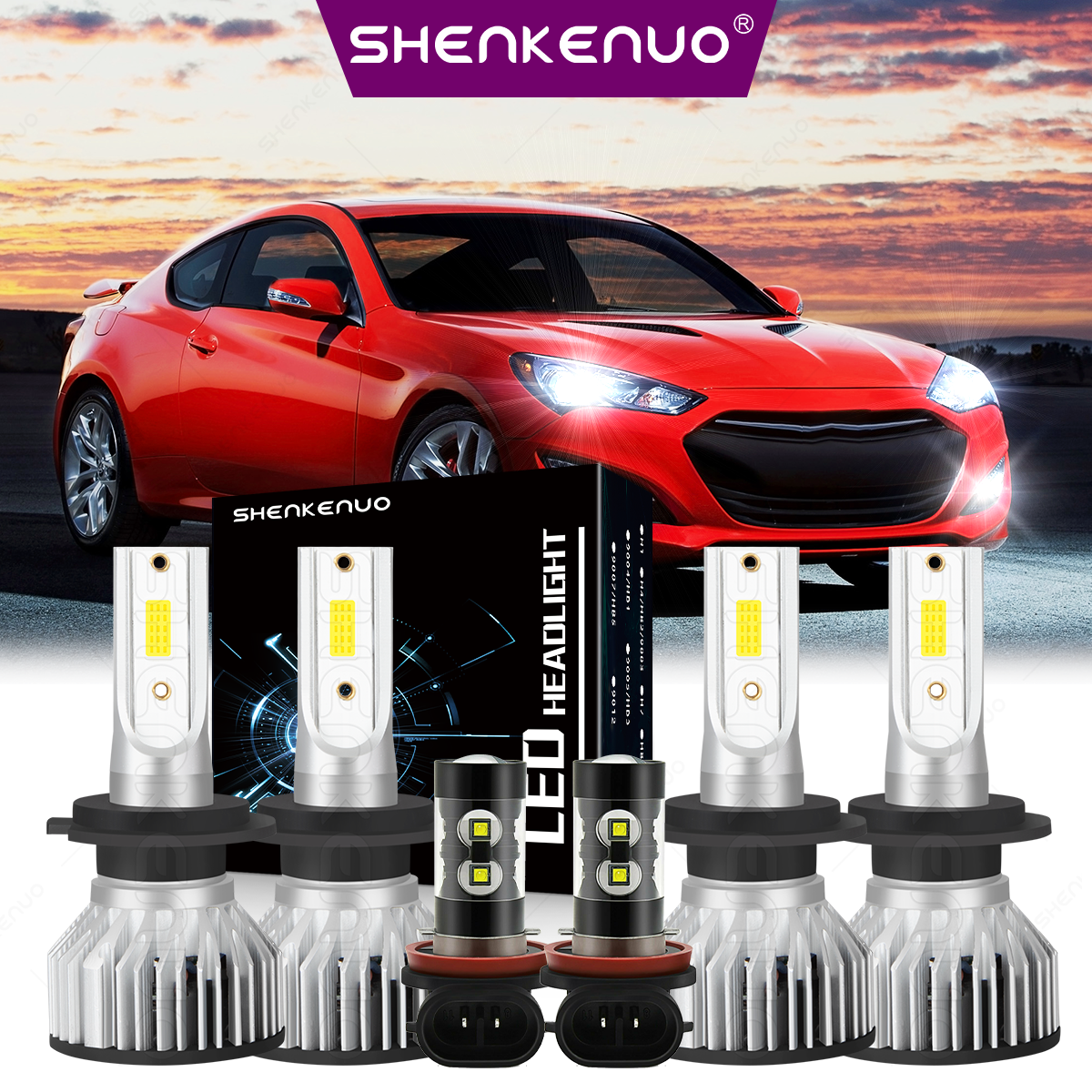For 2013-2016 Hyundai Genesis Coupe - 6x Combo LED Headlight Fog Light ...