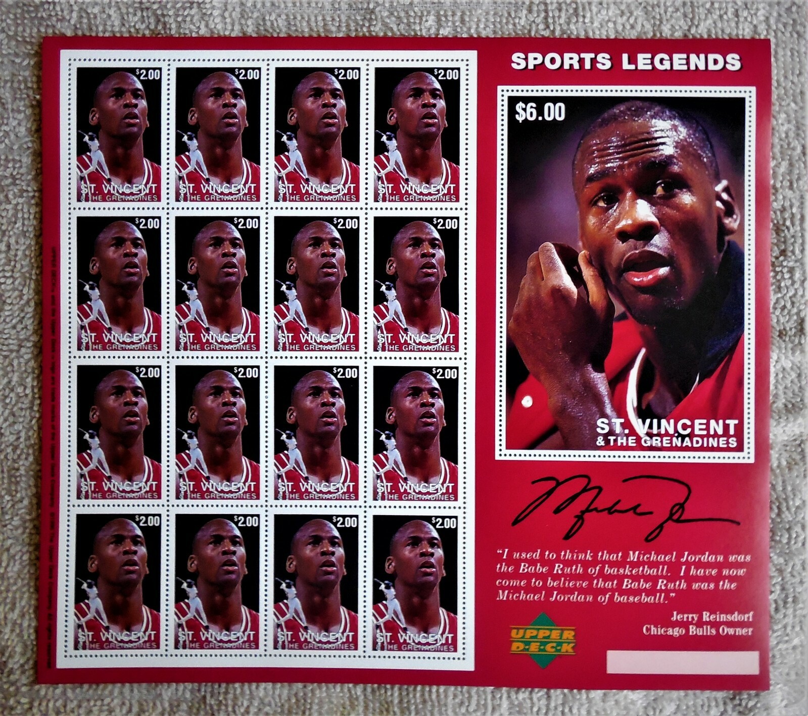 1990,s Upper Deck Michael Jordan Stamps Full Sheet. last 1 | eBay
