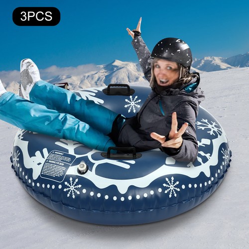 3pcs 40in Snow Sleds for Kids and Adult PVC Ski Circle Inflatable Sled ...