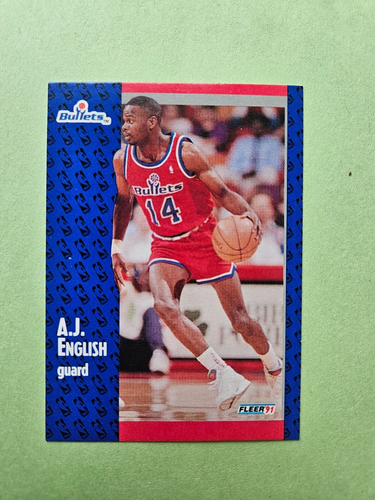 A.J. English #206 Basketball card Fleer 1991 Washington Bullets | eBay