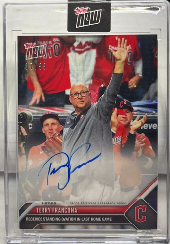 Terry Francona 9/27/2023 Topps Now MLB Dernier Domicile Jeu Autograph ...