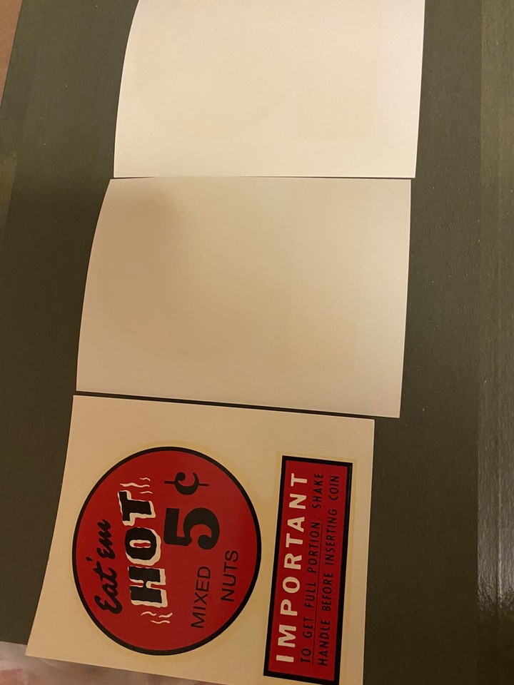 3) Oak North Ajax Deluxe Hot Nut Vending Vendor Machine 5 Cent Mixed ...