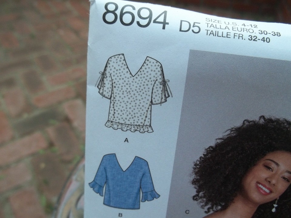 Simplicity Ladies Tops with Front & Trim Options Pattern 8694 UNCUT ...