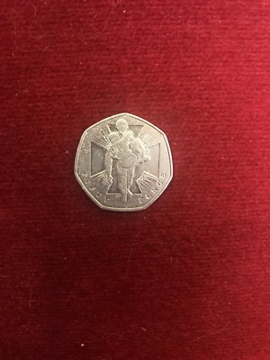 1 X RARE fifty pence 50p Commemorative World War 2 ll Coin 2006 wounded ...