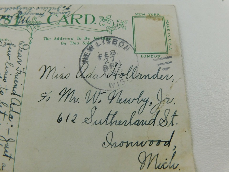 New Lisbon Wis. Poem Written On Posted Divided Back Vintage Postcard | eBay