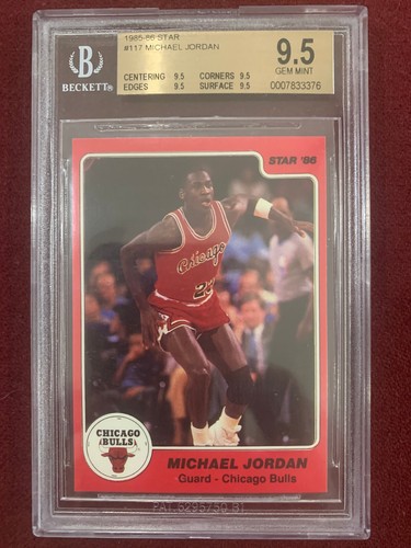 Michael Jordan 1985-86 Star Rookie Card RC #117 BGS 9.5 4-9.5's True ...