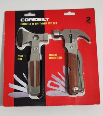 Corebilt 2-Pc Multi Tool Set Hatchet & Hammer Emergency Survival ...