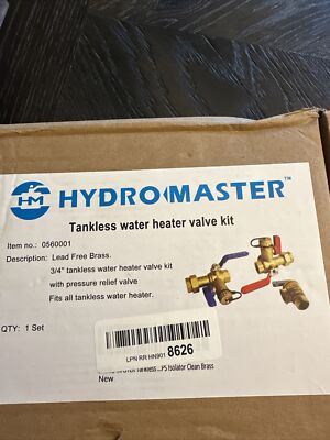 HYDRO MASTER Tankless Water Heater Valve Kit with Pressure Relief Valve ...