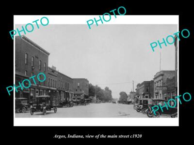 OLD 8x6 HISTORIC PHOTO OF ARGOS INDIANA VIEW OF THE MAIN STREET c1920 ...