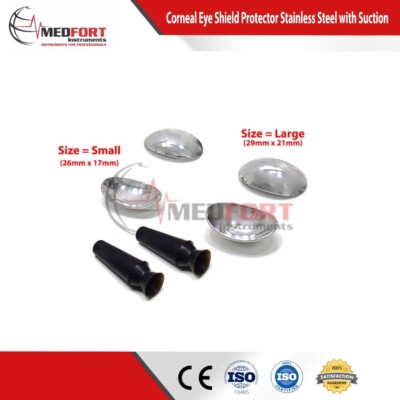 Corneal Eye Shield | S & L | Laser Eye Protector with Suction | Set of ...