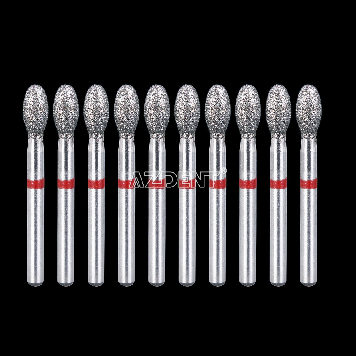 AZDENT Dental Diamond Burs FG Hight Handpiece Football Cutting Fine Red ...