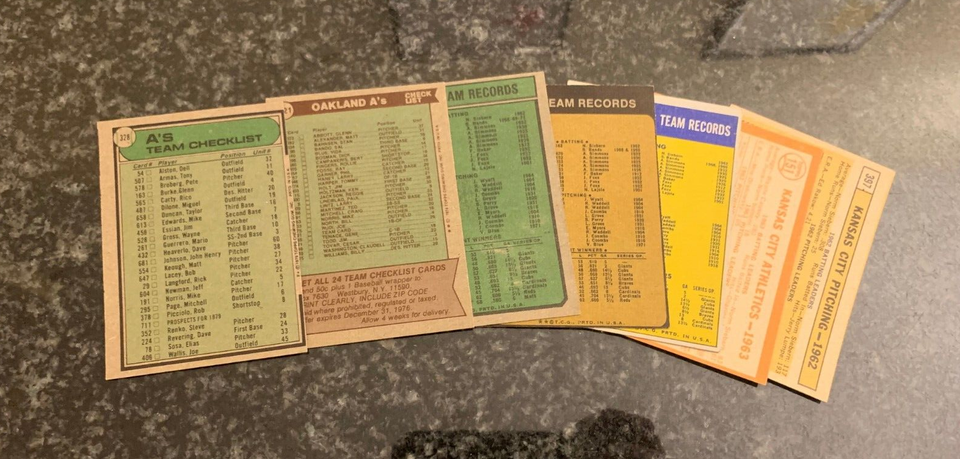 1963-79 Topps Baseball ATHLETICS/A'S TEAM LOT..........7 DIFFERENT! | eBay
