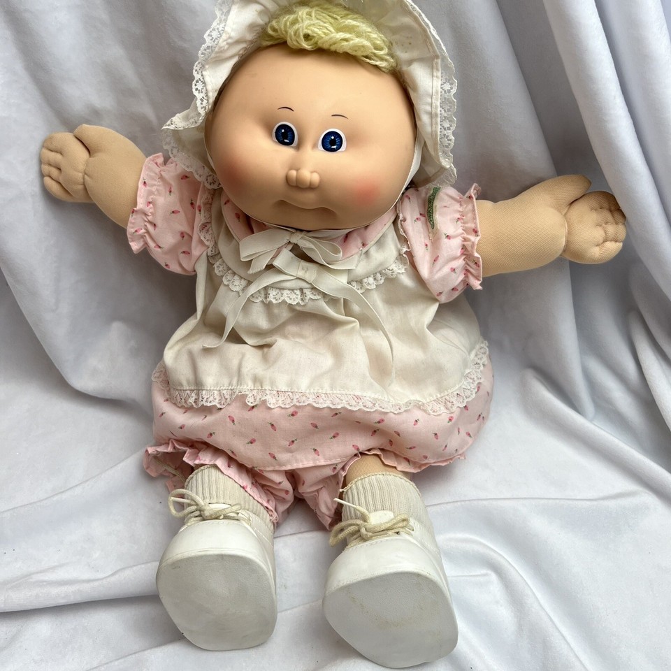 Cabbage Patch Kids Preemie Doll Coleco Blond Tuft Blue Eyes Original ...