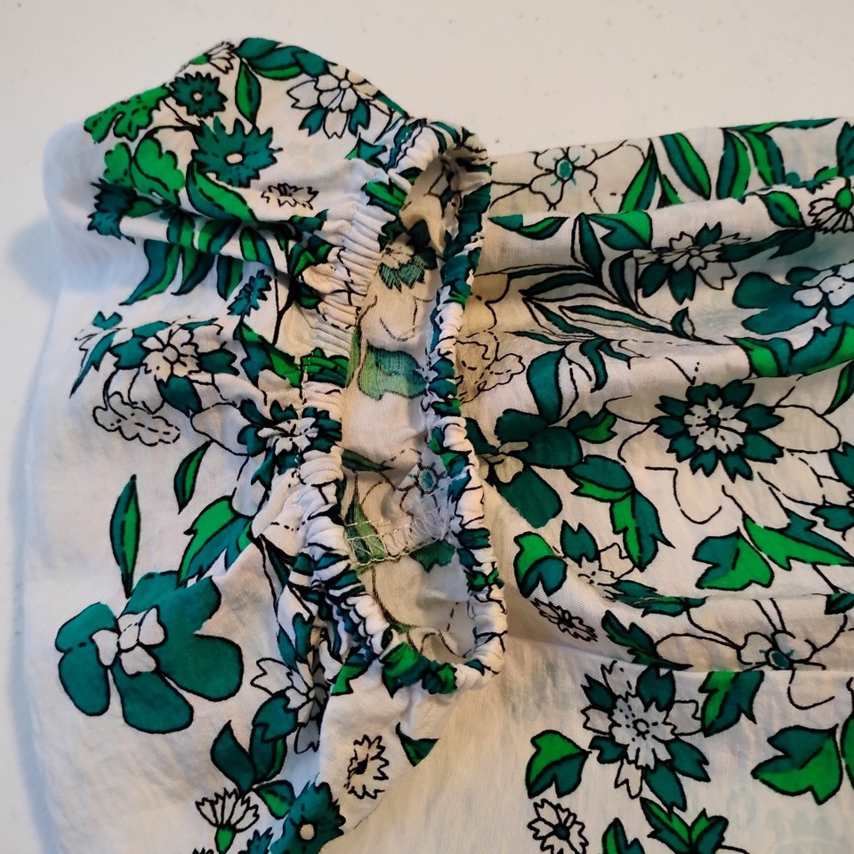 Lane Bryant Sz 18 Peasant Top Floral Kelly Green St Patricks Day ☘️ ...