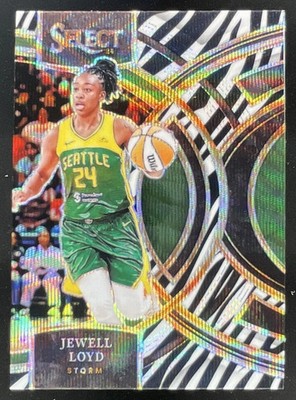 2024 Panini Select WNBA Zebra Prizm SSP #142 Jewell Loyd Premier Level ...