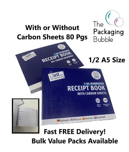 Receipt Invoice Duplicate Books 80 Numbered Pages With or Without ...