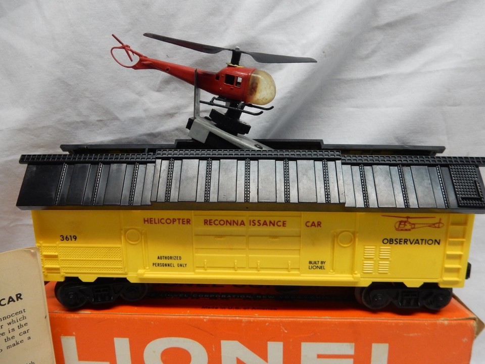 LIONEL 3619 HELICOPTER LAUNCHING RECONNAISSANCE BOX CAR IN OB, C-7 EX+ ...