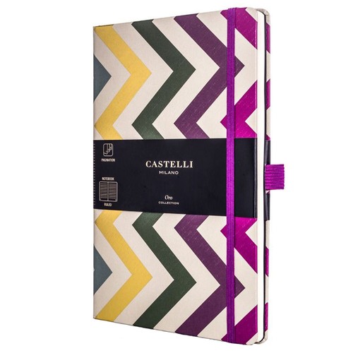 Castelli Notebook 13x21 cm Oro Frets 240 Ivory Pages Medium A5, Ruled ...