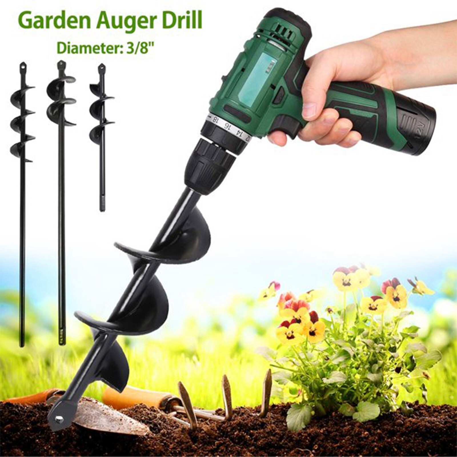 Auger Drill Bit for Planting Garden Ground Earth Spiral Drill Bits for ...