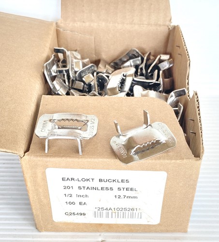 Band-it Ear-Lokt C25499 1/2" Stainless Steel (201) Strapping Buckles ...
