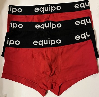 Equipo Men’s Underwear 3 Boxer Briefs Shorts Black & Red, Large New ...