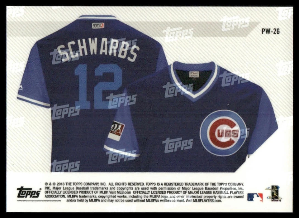 2018 Topps Now Players Weekend #PW-26 Kyle Schwarber Chicago Cubs | eBay