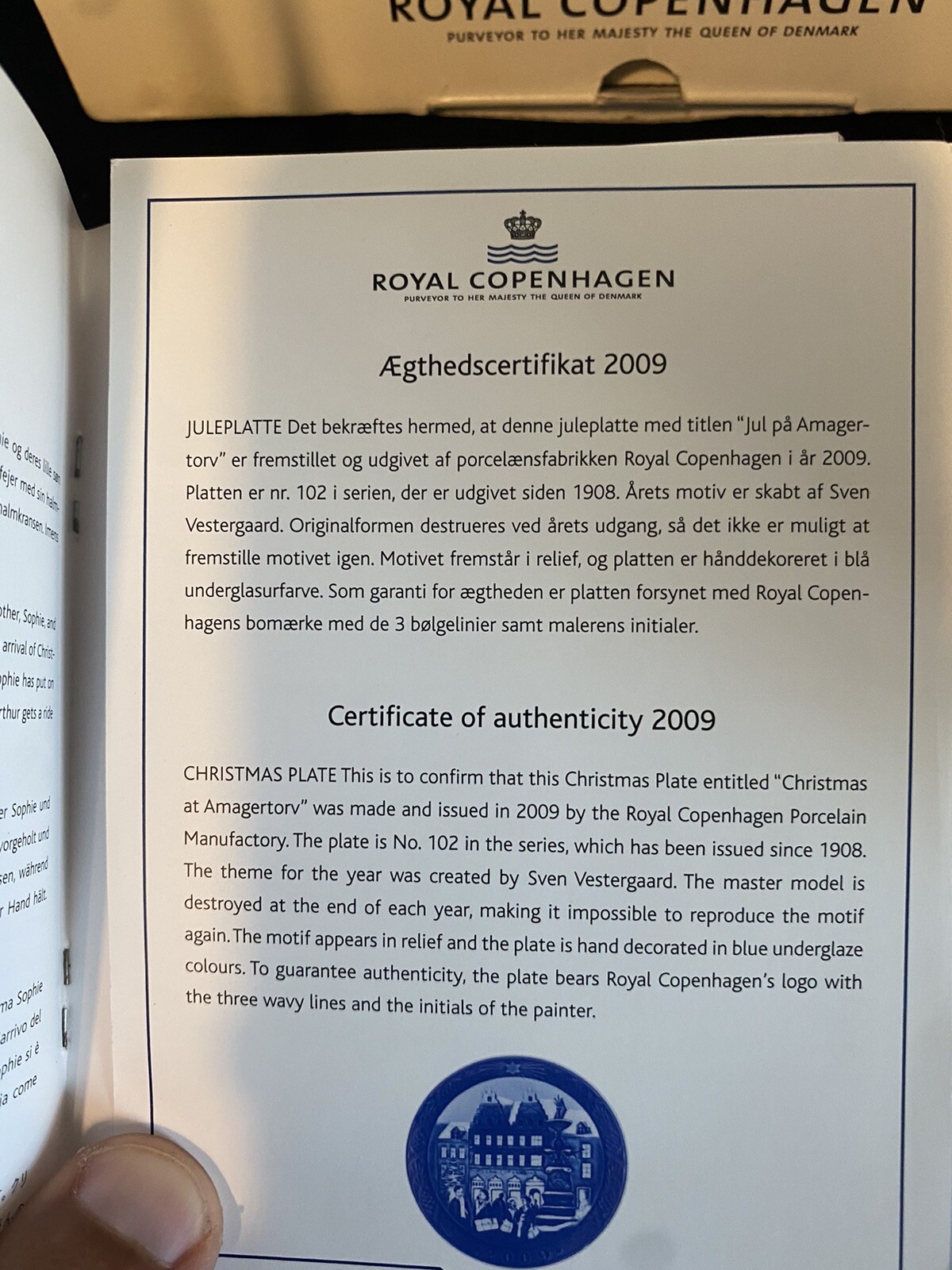 Retired ROYAL COPENHAGEN 2009 Christmas Plate - With Box / Paperwork | eBay