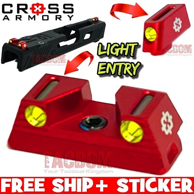 Cross Armory RED STANDARD Height Sights GL0CK 17 19 21 22 23 26 34 ...