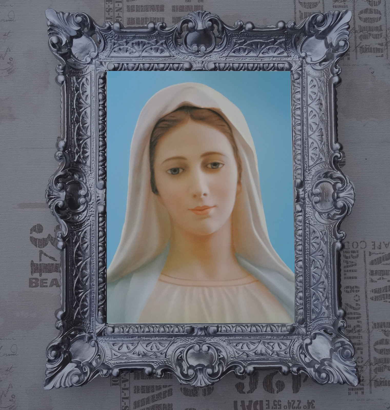 Gemälde Jungfrau Maria Ikonen Heiligenbild mit Rahmen 56x46 cm ...