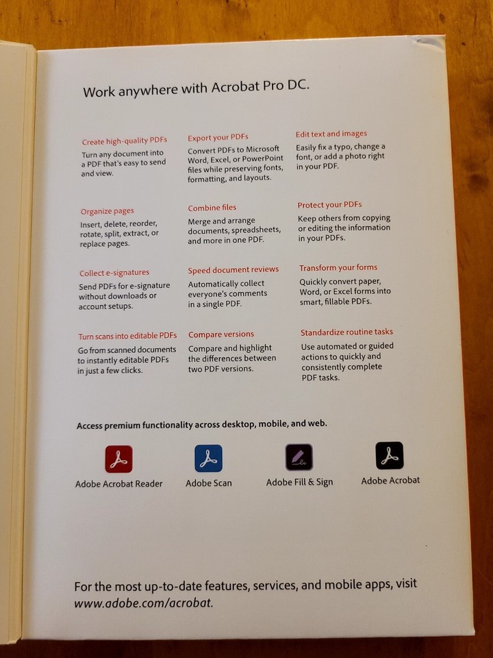 Adobe Acrobat Pro DC 2020 Upgrade 1 Year Subscription PDF for Windows ...