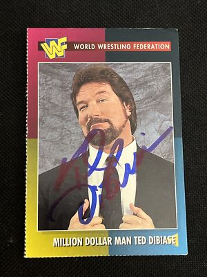 TED DiBIASE 1995 WWF WRESTLING MAGAZINE SIGNED AUTOGRAPHED CARD | eBay