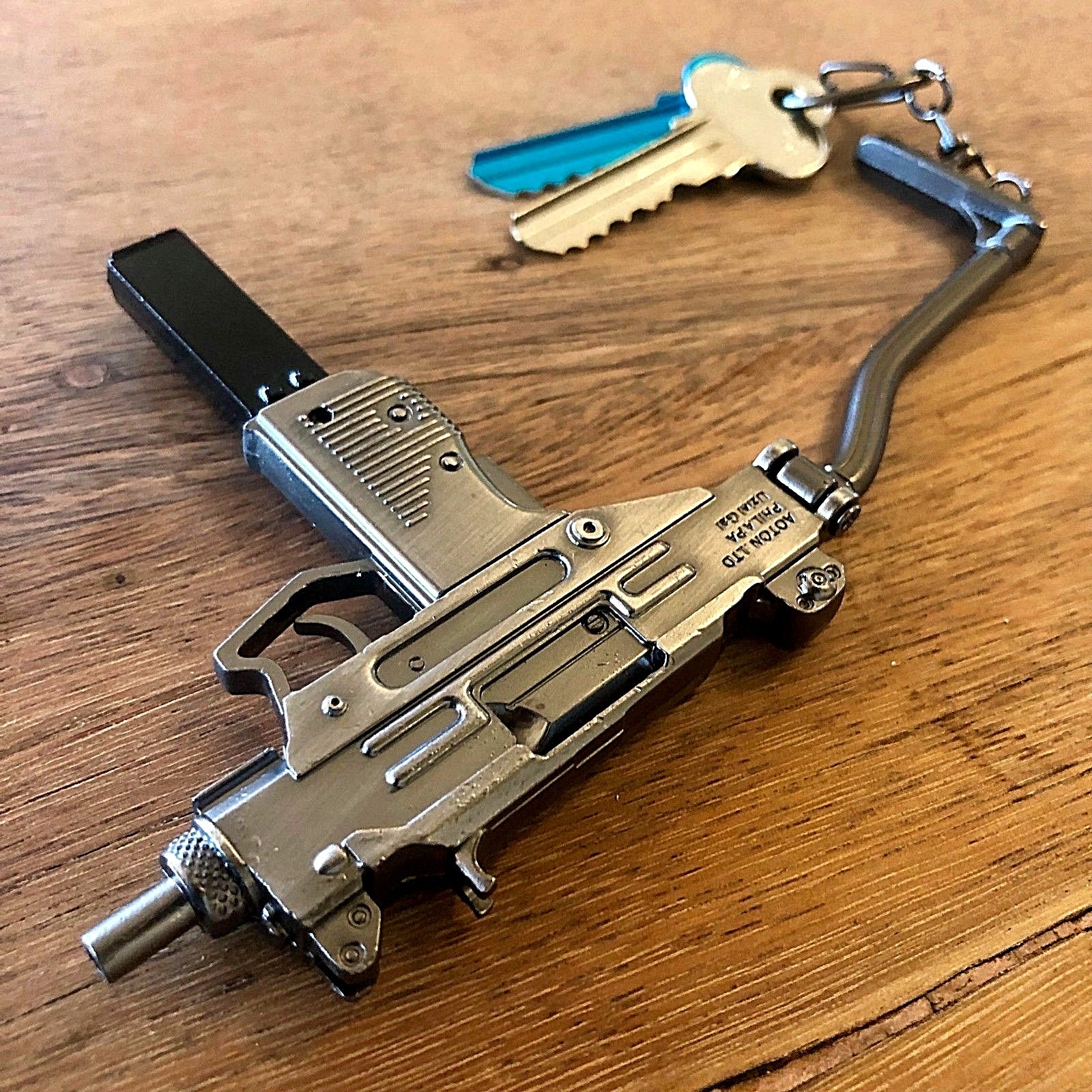 Diecast UZI Keychain Sub-machine Gun Keychain UZI PUBG Model Micro UZI ...
