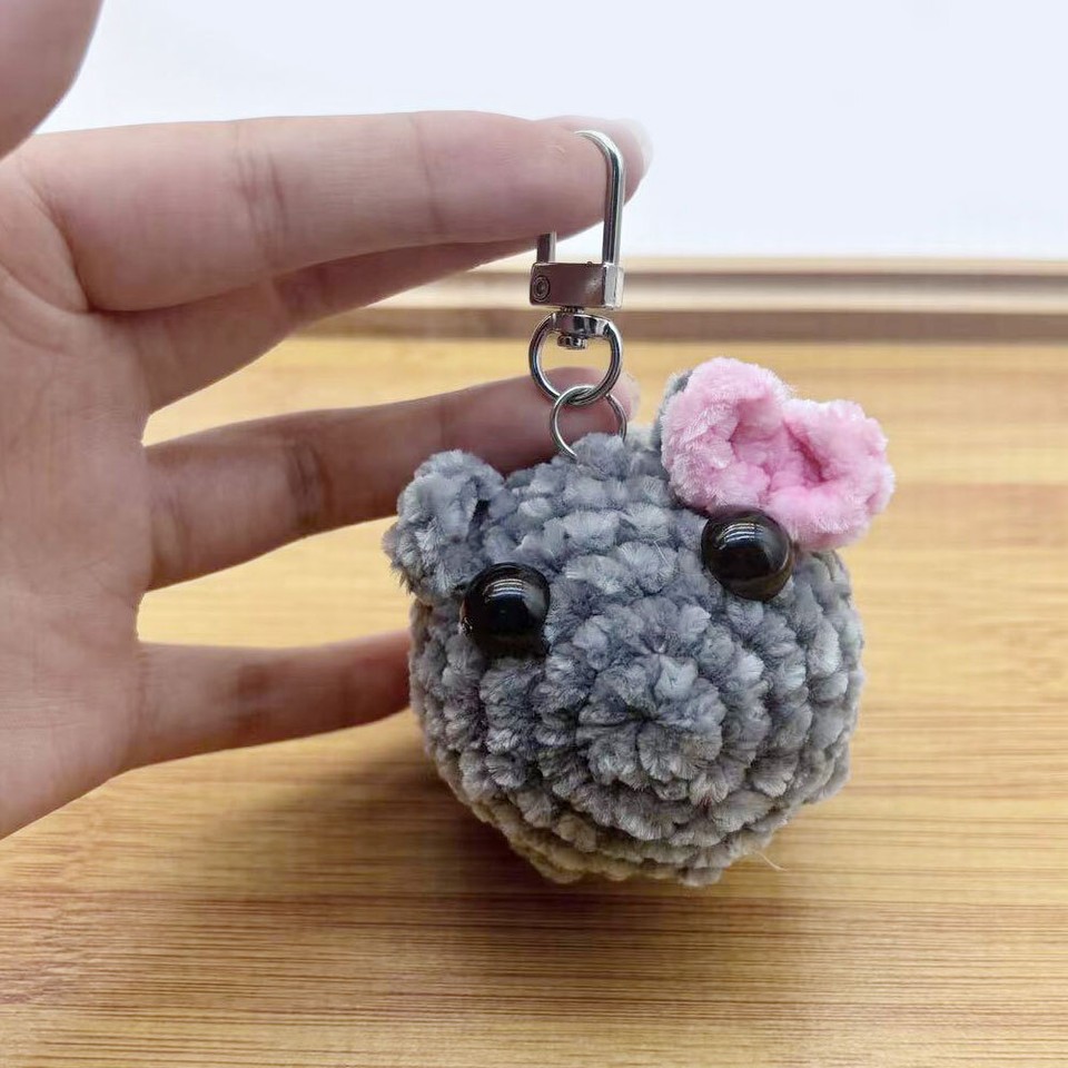 Sad Hamster Keychain with Sound,Sad Hamster Meme Plush Toy,Hamsti ...
