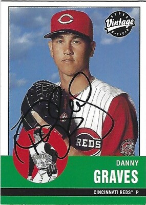 Autographed 2001 Upper Deck Vintage 327 Danny Graves Cincinnati Reds ...