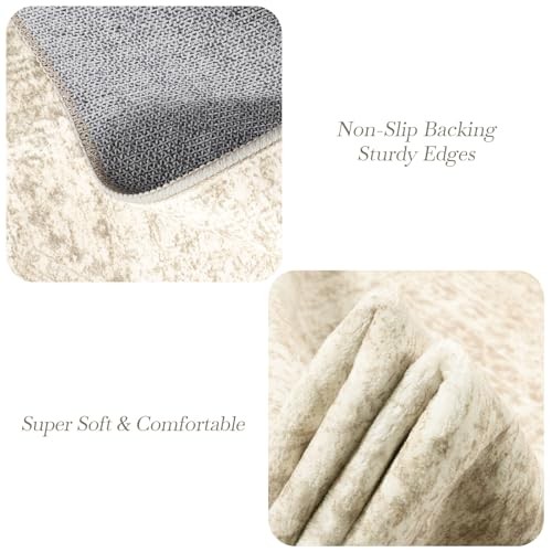 5x7 Area Rugs Low Pile Indoor Washable Trendy Faded 5' x 7 ...