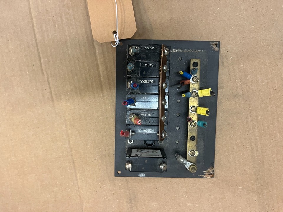 DC BREAKER PANEL 7 ACC BREAKERS 7 1/2 X 5 1/2 MFG BY BASS. USED! GOOD ...