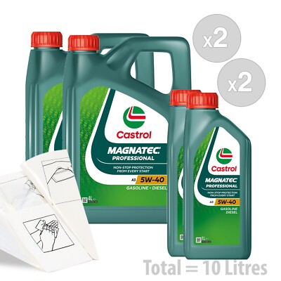 Car Engine Oil Service Kit / Pack 10 LITRES Castrol Magnatec Pro A3 5W ...