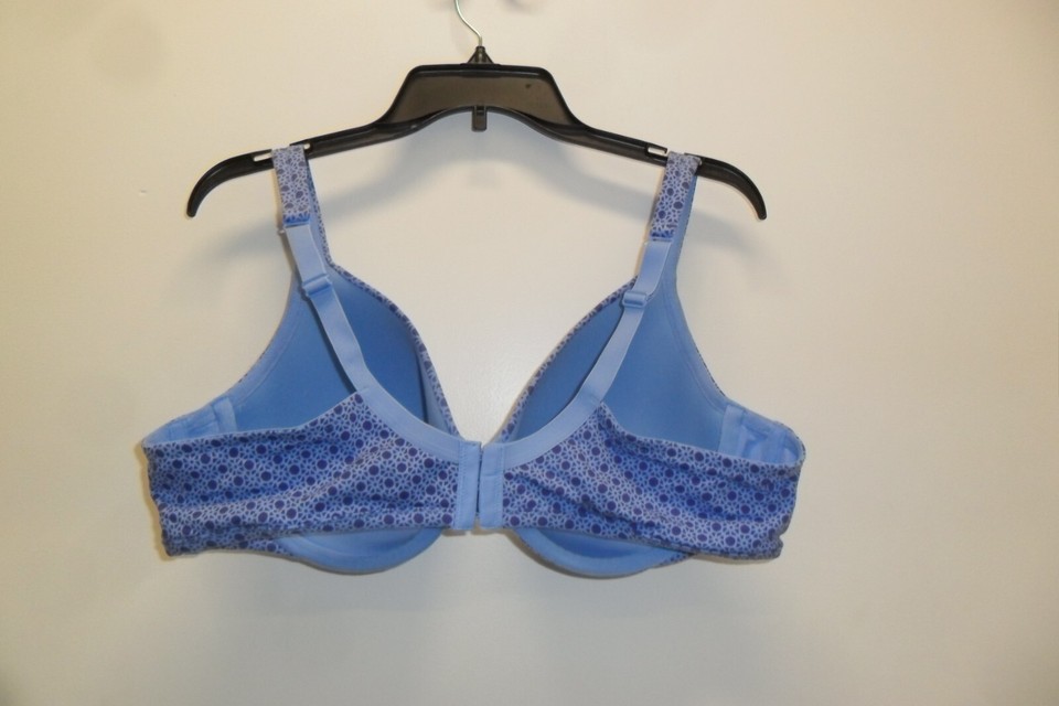 NWOT Comfort Choice Underwire Back Hook Blue Bra Size 46B | eBay