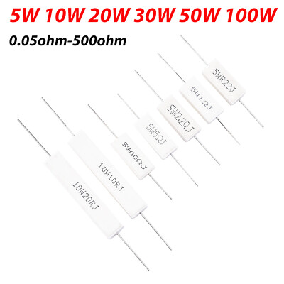 5W 10W 20W 30W 50W 100W Ceramic Cement Power Wirewound Resistance ...