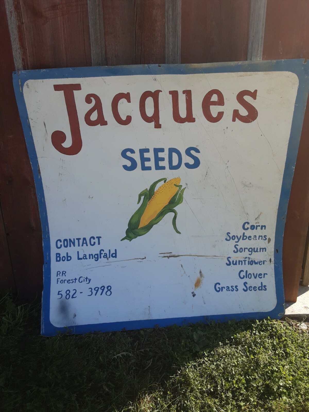 Vintage Jacques Seeds Sign, Agriculture Advertising, Original Homemade ...