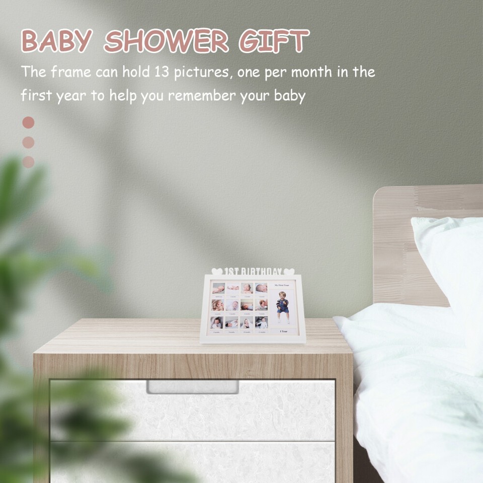 Baby First Year Wall Frame Baby Room Wall Picture Frame Baby Picture ...
