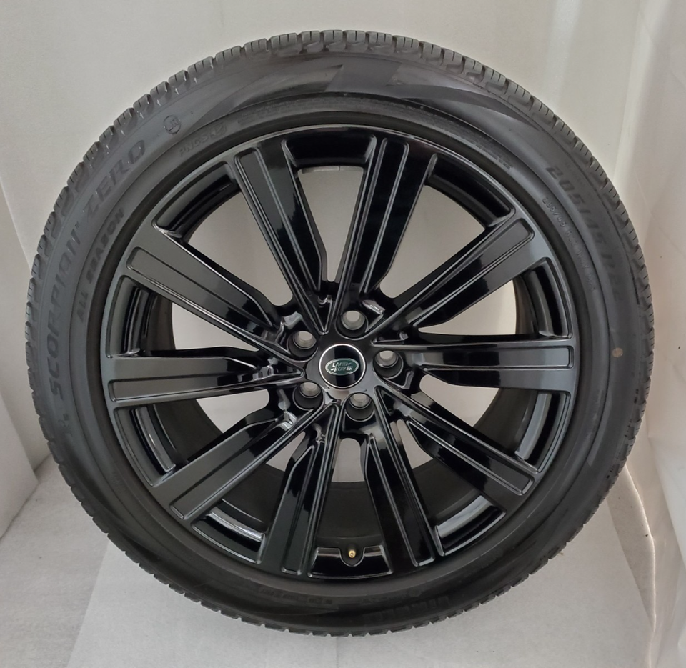 Original 22" Range Rover OEM Wheels Black Rims Pirelli Tires SE SV SVR ...