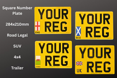 11x8 Square Rear Number Plate MOT Road Legal 4x4 SUV Trailer Caravan ...