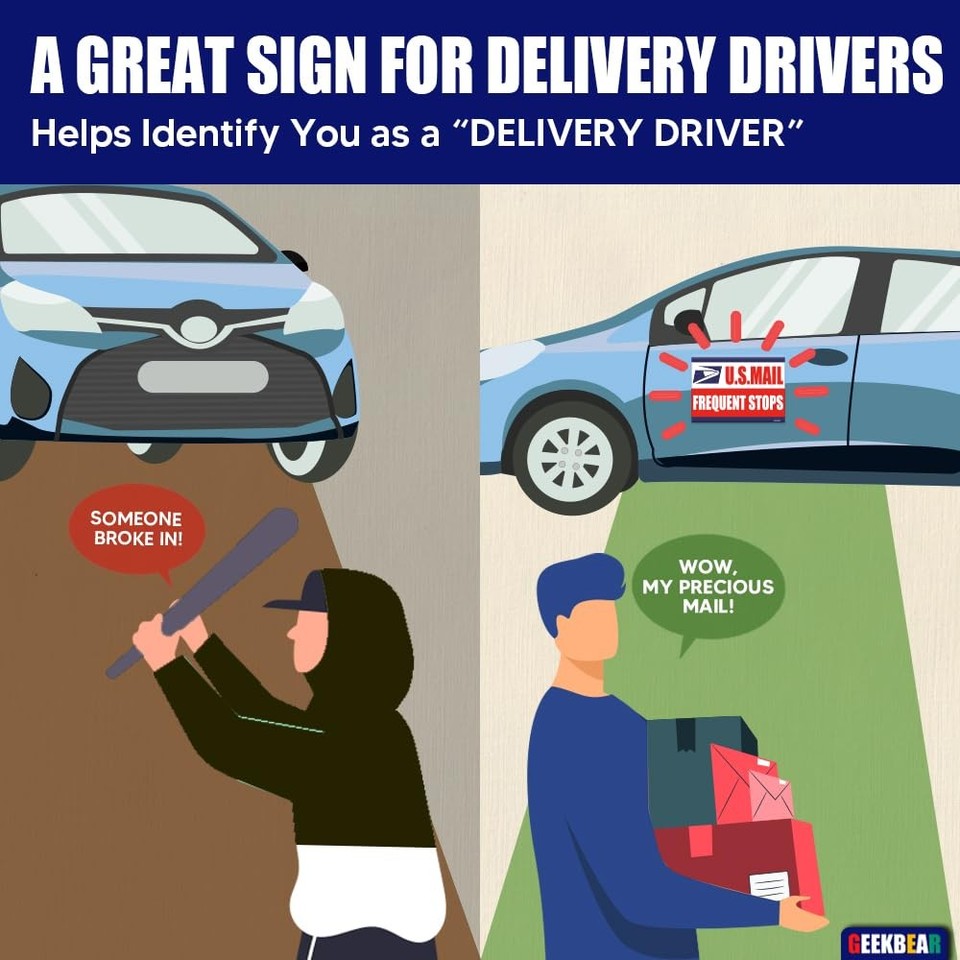 3PCS Mail Delivery Driver Car Magnet Reflective USPS Postal Carrier ...