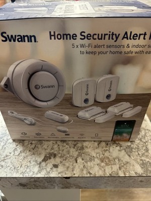 Swann Home Security Alert Kit 5 Wi-Fi Sensors & Indoor Siren Easy ...