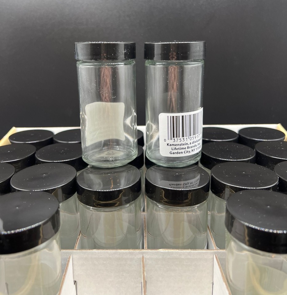 24 Pack By Pfaltzgraff Basic Clear 3 Oz Glass Spice Storage Jar Cap ...